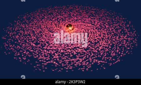 Imploding spheres falling to center of screen Exploding spheres moving ...