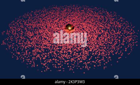 Imploding spheres falling to center of screen Exploding spheres moving ...