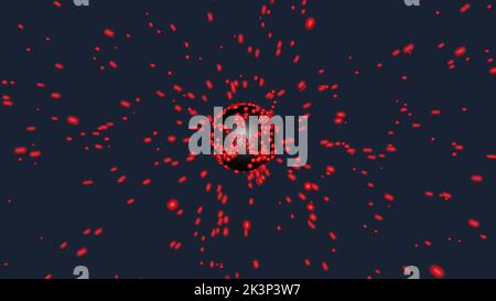 Imploding spheres falling to center of screen Exploding spheres moving ...