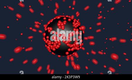 Imploding spheres falling to center of screen Exploding spheres moving ...