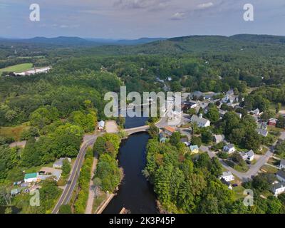 Great Falls on Contoocook River in historic town center of Bennington ...