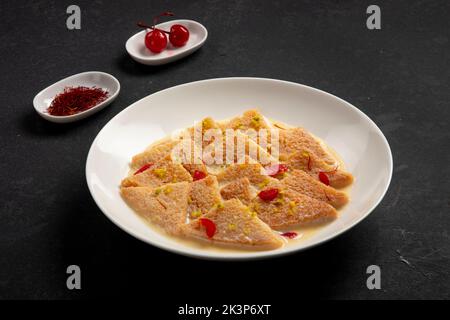 Shahi Tukda tukra dipped in Rabri or double ka meetha sweet made with ...