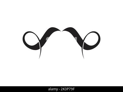 Mustache Curly Moustache Clipart Logo M Letter Logo Design Template ...