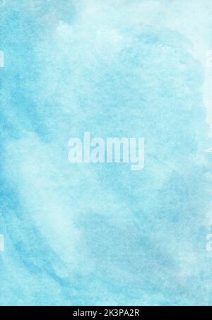 Watercolor light blue lagoon color background painting. Watercolour ...
