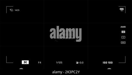 Camera user interface in the viewfinder and live view overlay frame ...