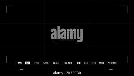 Camera user interface in the viewfinder and live view overlay frame ...