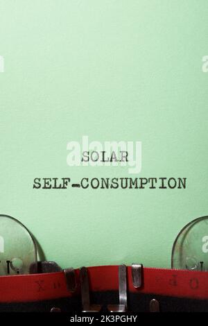 Self consumption text written with a typewriter Stock Photo - Alamy