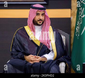 Jeddah, Saudi Arabia, September 27, 2022. Saudi Crown Prince Mohammed ...