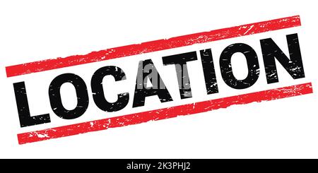 LOCATION text written on red rectangle stamp sign Stock Photo - Alamy