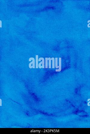 Watercolor azure blue background painting texture. Vintage hand painted ...