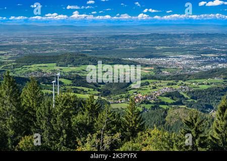 View to Freiburg im Breisgau ,Kaiserstuhl from the top of the ...