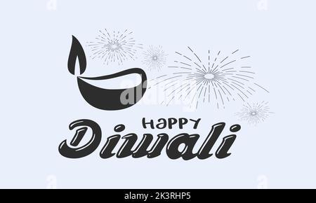 Happy Diwali/Deepavali Calligraphy letter design concept. Festival ...