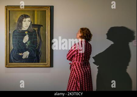 The Lucian Freud painting, 'Girl with Roses', 1947–8, on display at the ...