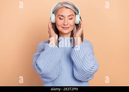 Photo of adorable dreamy girl dressed yellow t-shirt looking pointing ...