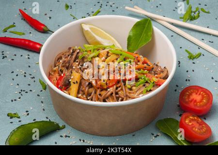 Buckwheat Noodles in Tomato Sauce with Egg and Scallions, Chinese ...