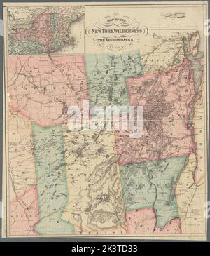 Map of the New York Wilderness and the Adirondacks 1876 Stock Photo - Alamy