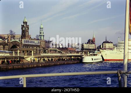 Hamburg harbor, Western Germany, Archives 1969 Stock Photo - Alamy