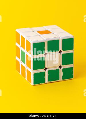 Rubik's Cube three sided logic puzzle Stock Photo - Alamy