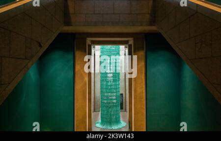 A work by the Mata Aho Collective, part of Ëbadakone, an exhibit of ...