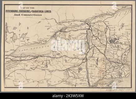 Map of the Fitchburg, Cheshire and Saratoga lines and connections 1880 ...