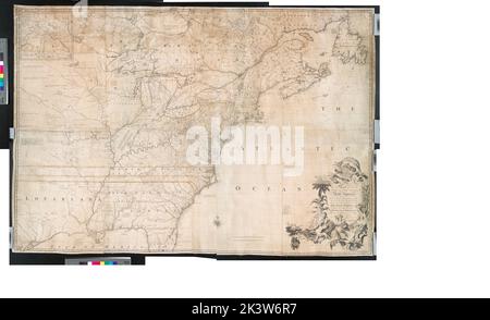 A map of the British & French plantations in North America. 1755 Stock ...