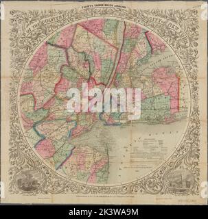 Map of the country thirty three miles around the city of New York ...