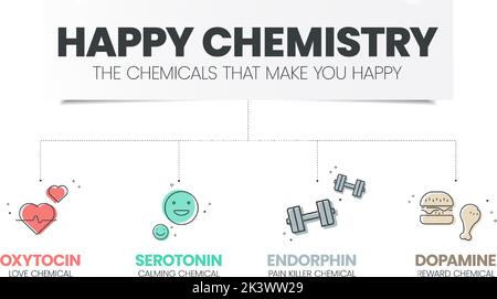 Happy Chemistry infographic has 4 types of Chemical hormones such as ...