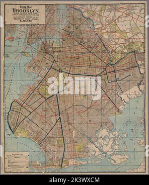 Map of Brooklyn with street guide on border and verso. Map of Long ...