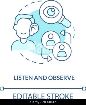 Listen and observe concept icon Stock Vector Image & Art - Alamy