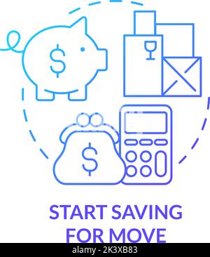 Save travel money tips blue gradient brochure template Stock Vector ...