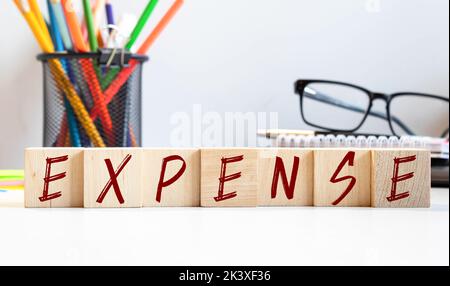 Expense concept, expense alphabet on money background, Indian Currency ...