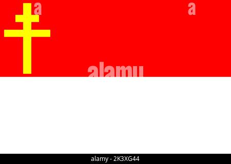 flag of Republic of Alsace Lorraine, Europe at cloudy sky background ...