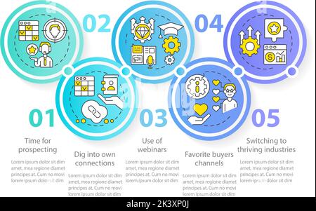 Sales prospecting techniques circle infographic template Stock Vector ...