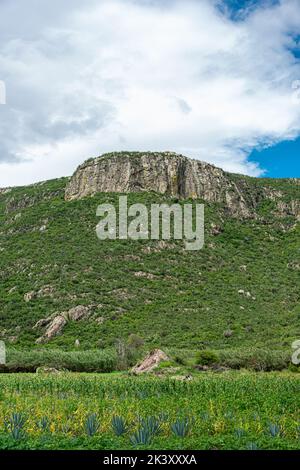 Scenic view of the Yagul Natural Monument of Oaxaca, Mexico Stock Photo ...