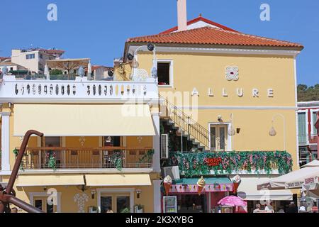 Parga city Greece beautiful old colorful building exploration traveling ...