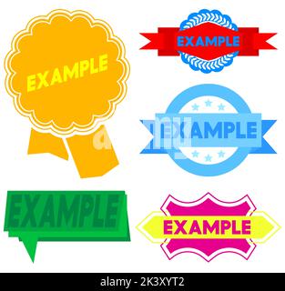 Set of ribbon with Example text. Banner template. Label sticker. Sign ...
