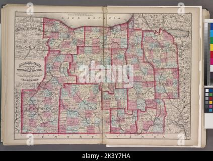 Map of Cayuga and Seneca counties, New York Stock Photo - Alamy