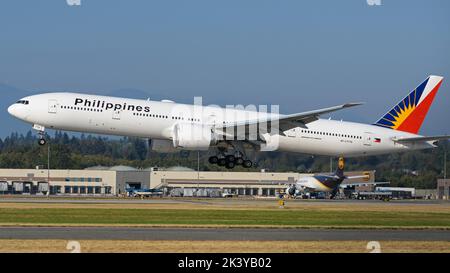 Philippine Airlines Boeing 777 airplane parked. Aircraft of Philippine ...
