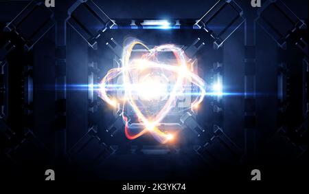 Nanotechnology, Molecule model image . Mixed media Stock Photo - Alamy