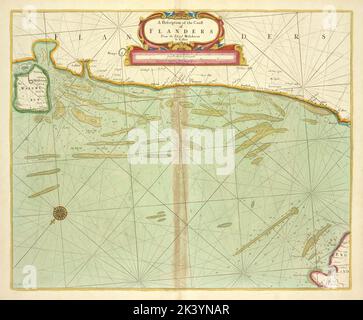 Sea map of the coast of Flanders, from Walcheren to Calais, Anonymous ...