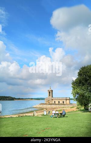 Normanton church, partly submerged by Rutland water reservoir Stock ...