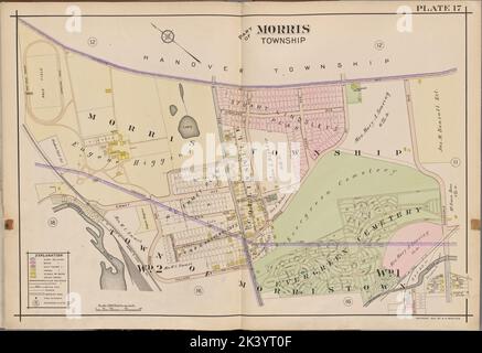 Morris County, Double Page Plate No. 25 Map of Mendham Borough 1910 ...
