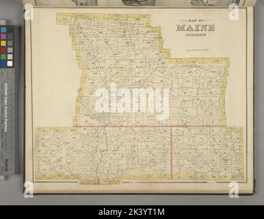 Map of Maine Township 1876 Stock Photo - Alamy