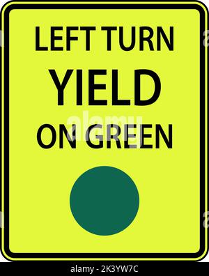 Symbol Left Turn Yield On Green Sign Stock Vector Image & Art - Alamy