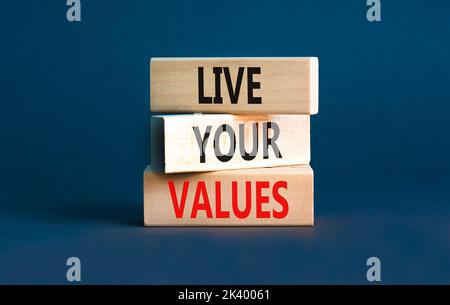 Live your values symbol. Concept words Live your values on books ...