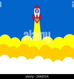 Cartoon image of a rocket taking off. Vector illustration Stock Vector ...