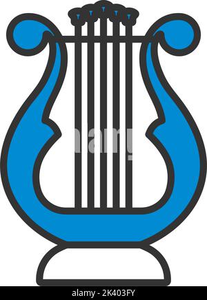 Lyre Icon. Bold outline design with editable stroke width. Vector ...
