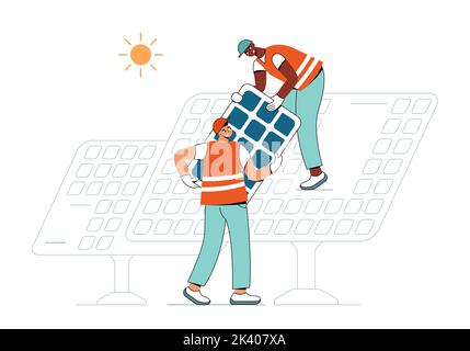 photovoltaic battery energy cartoon vector illustration Stock Vector ...