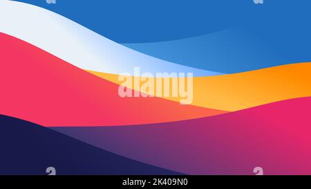 abstract wallpaper from wavy layers filled colourful gradient, 2D ...