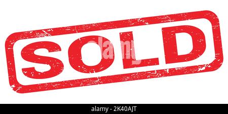 SOLD text written on red rectangle stamp sign Stock Photo - Alamy